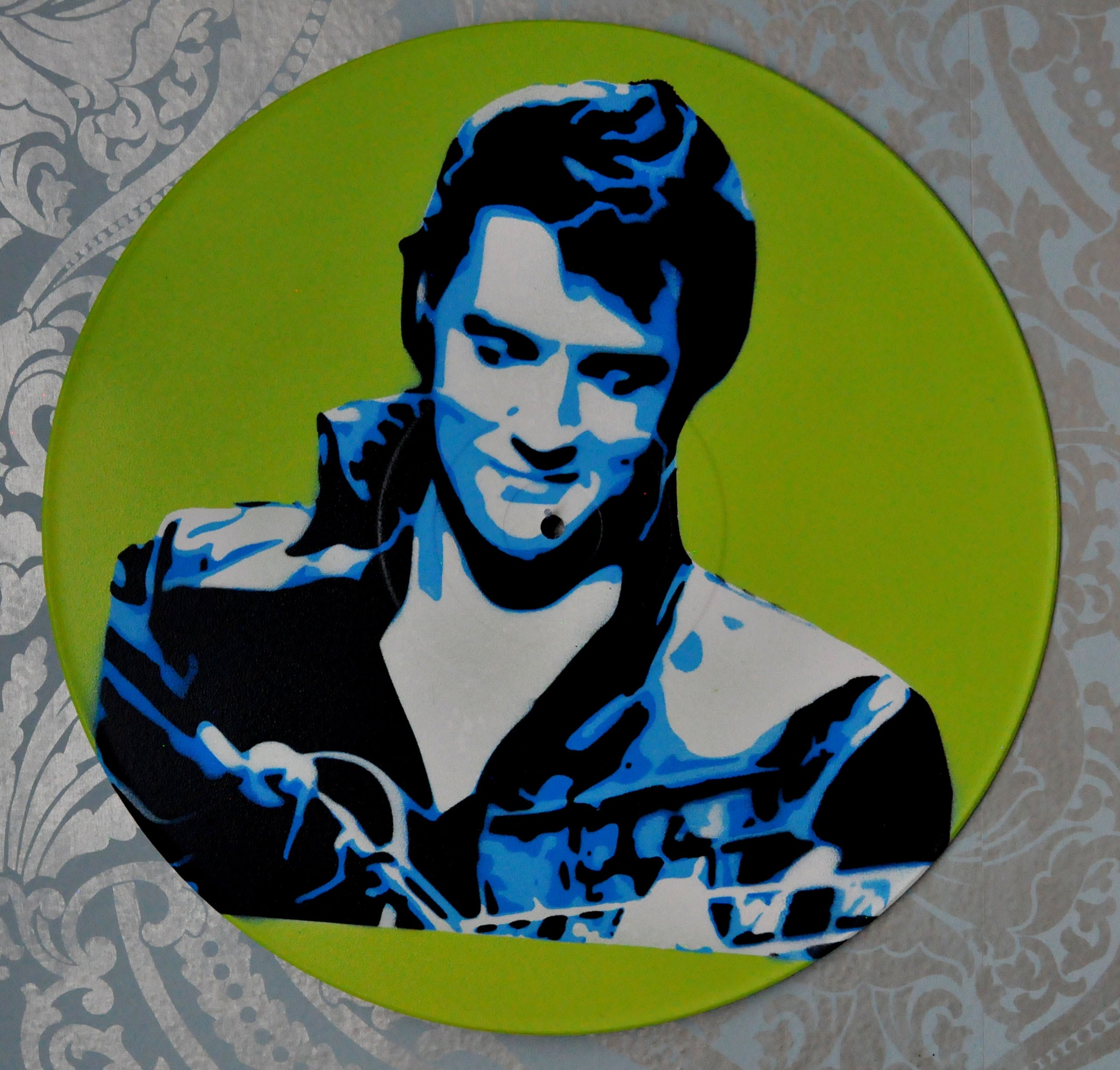Elvis Presley Spray Painted Stencil Vinyl Record Art V205 FREE SHIPPING Elvis Presley Spray Painted Stencil Vinyl Record Art V205 FREE SHIPPING